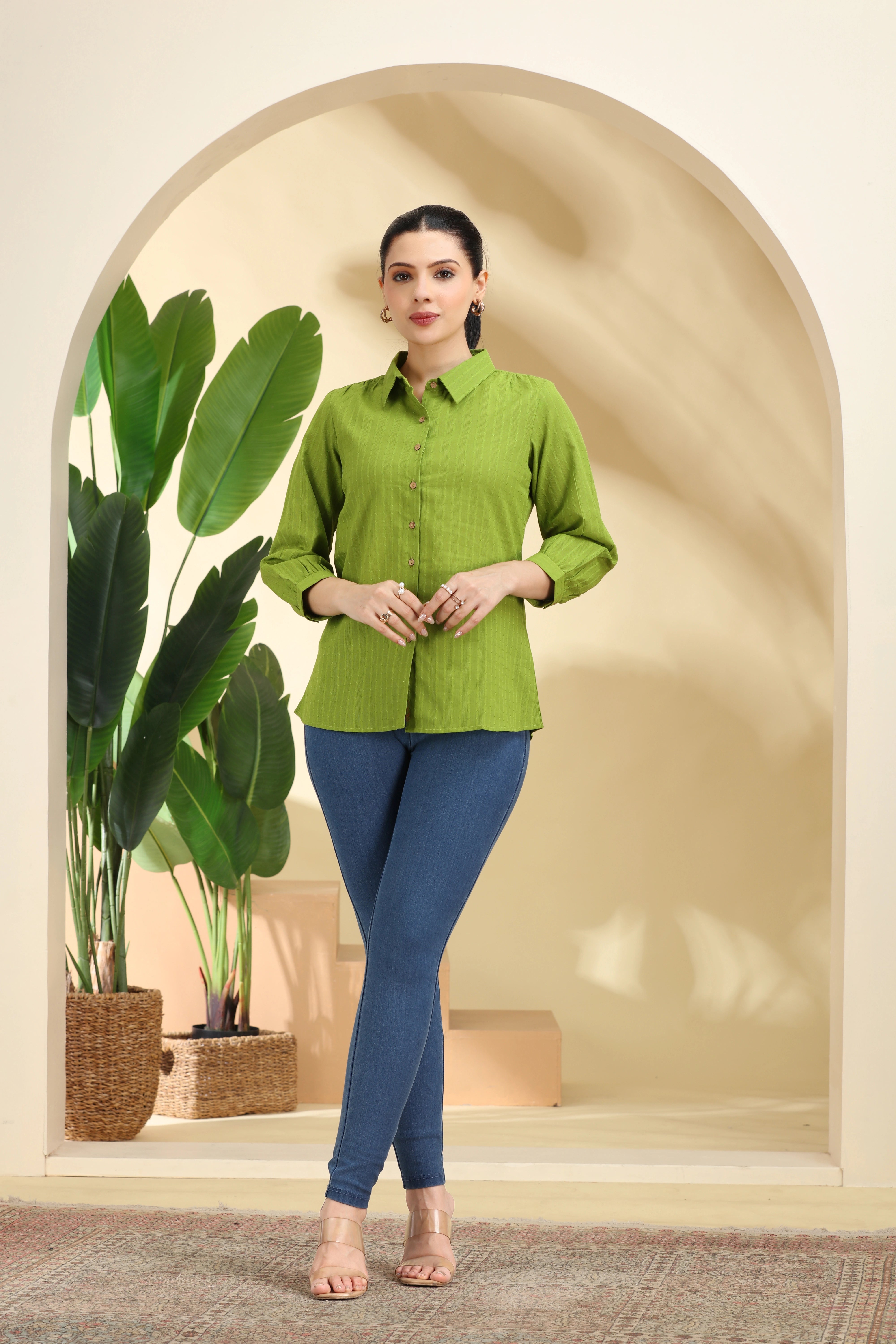 Light Green Printed Cotton Tunic – Cotton Culture